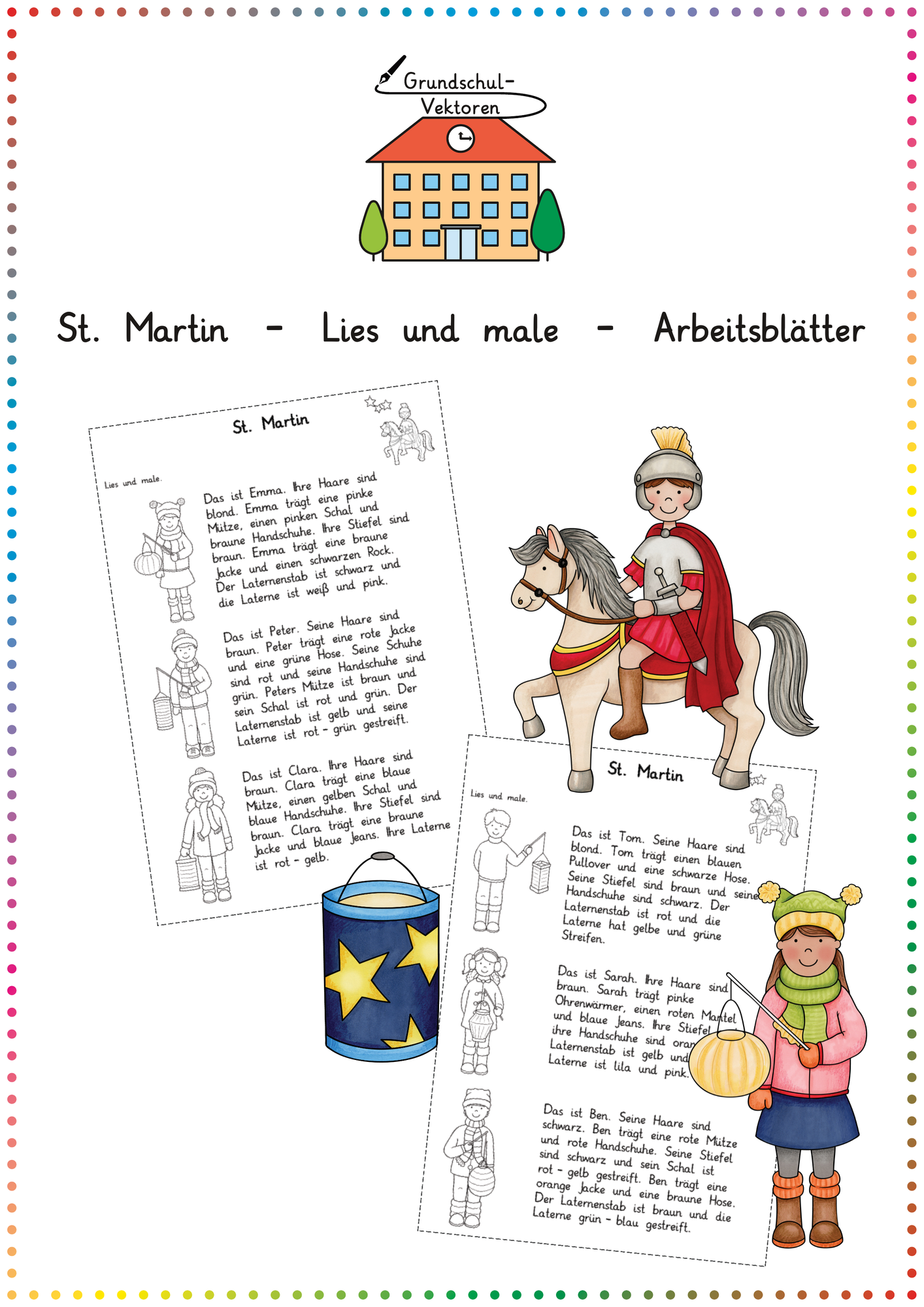 Lies und male - Sankt Martin – Leseverständnis & Feinmotorik (Deutsch ...