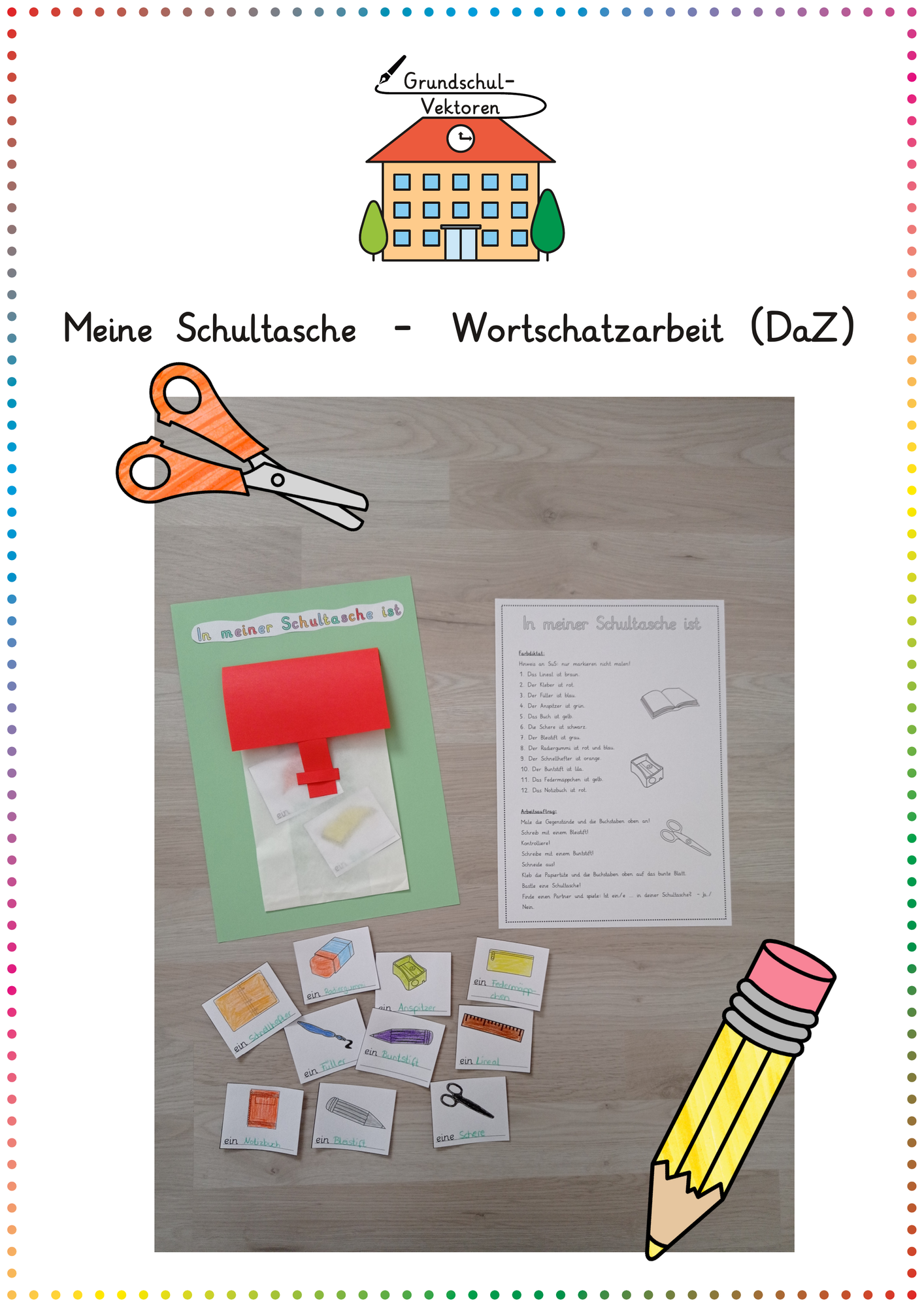 Meine Schultasche – Kreative Wortschatzarbeit zu Schulsachen (DaZ ...