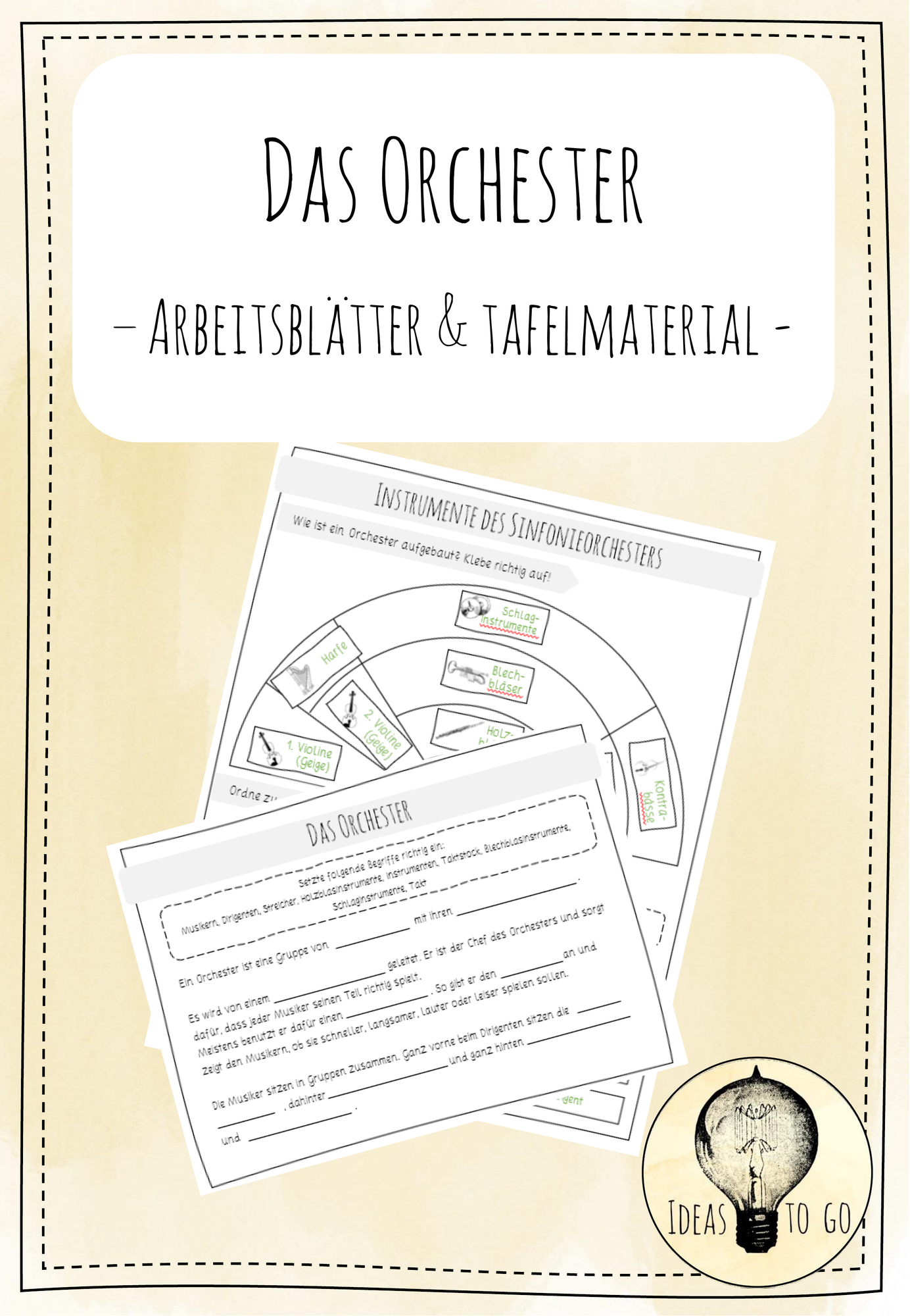 Aufbau Orchester - Arbeitsblätter – Unterrichtsmaterial im Fach Musik