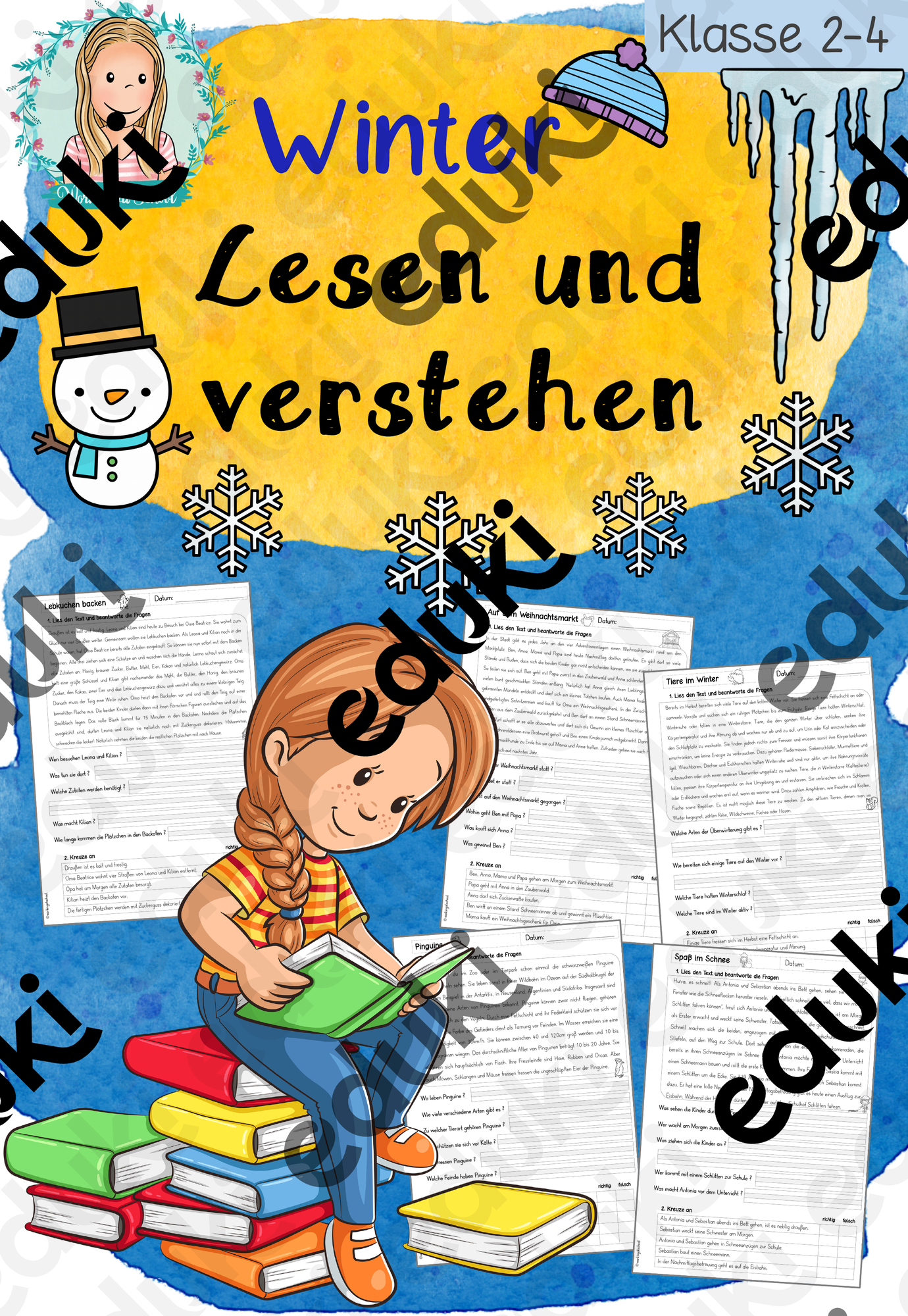 Lesen und verstehen/ Leseverständnis WINTER (Klasse 2-4 ...