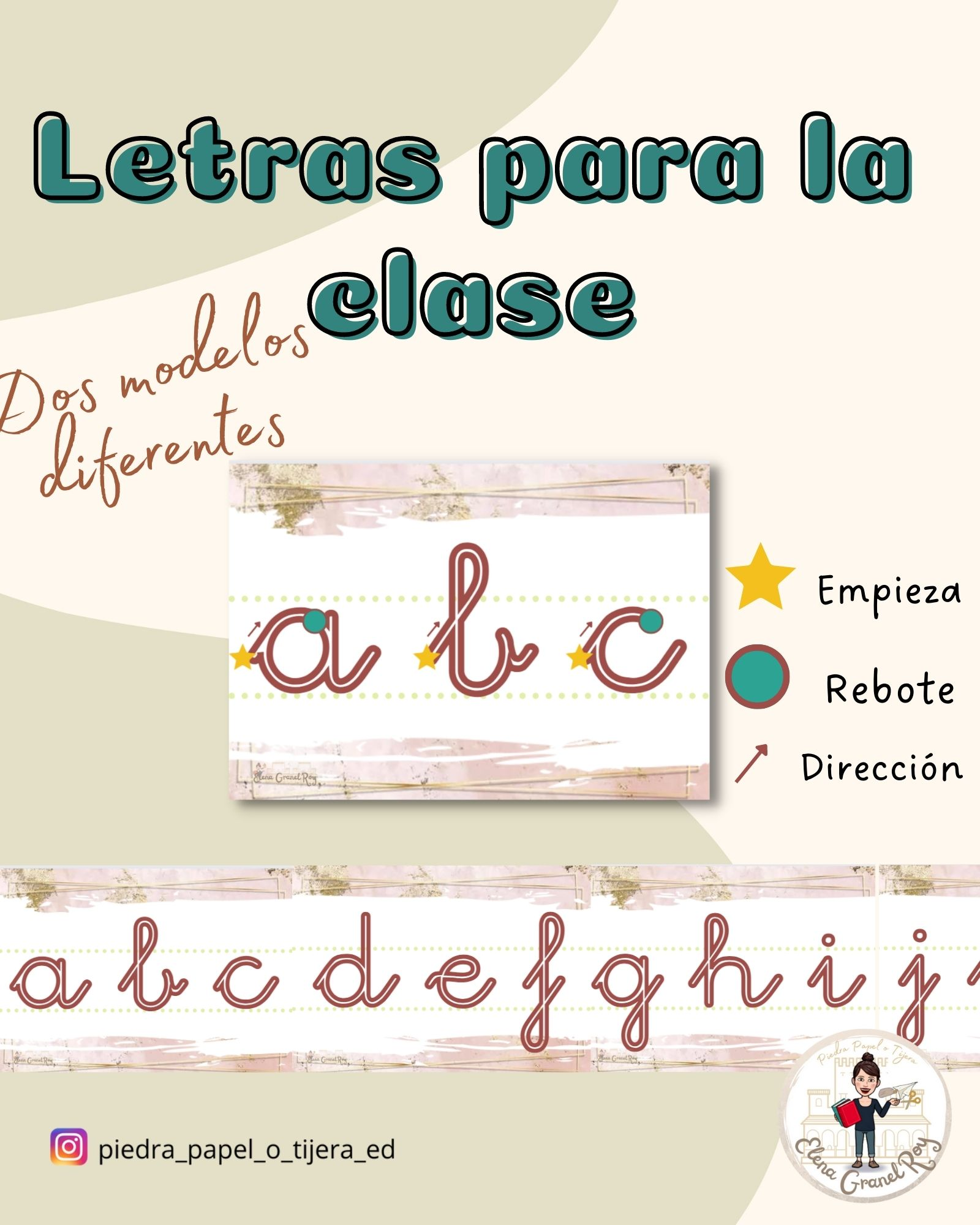 Abecedario en Letra Ligada para la Clase - material de la siguiente ...