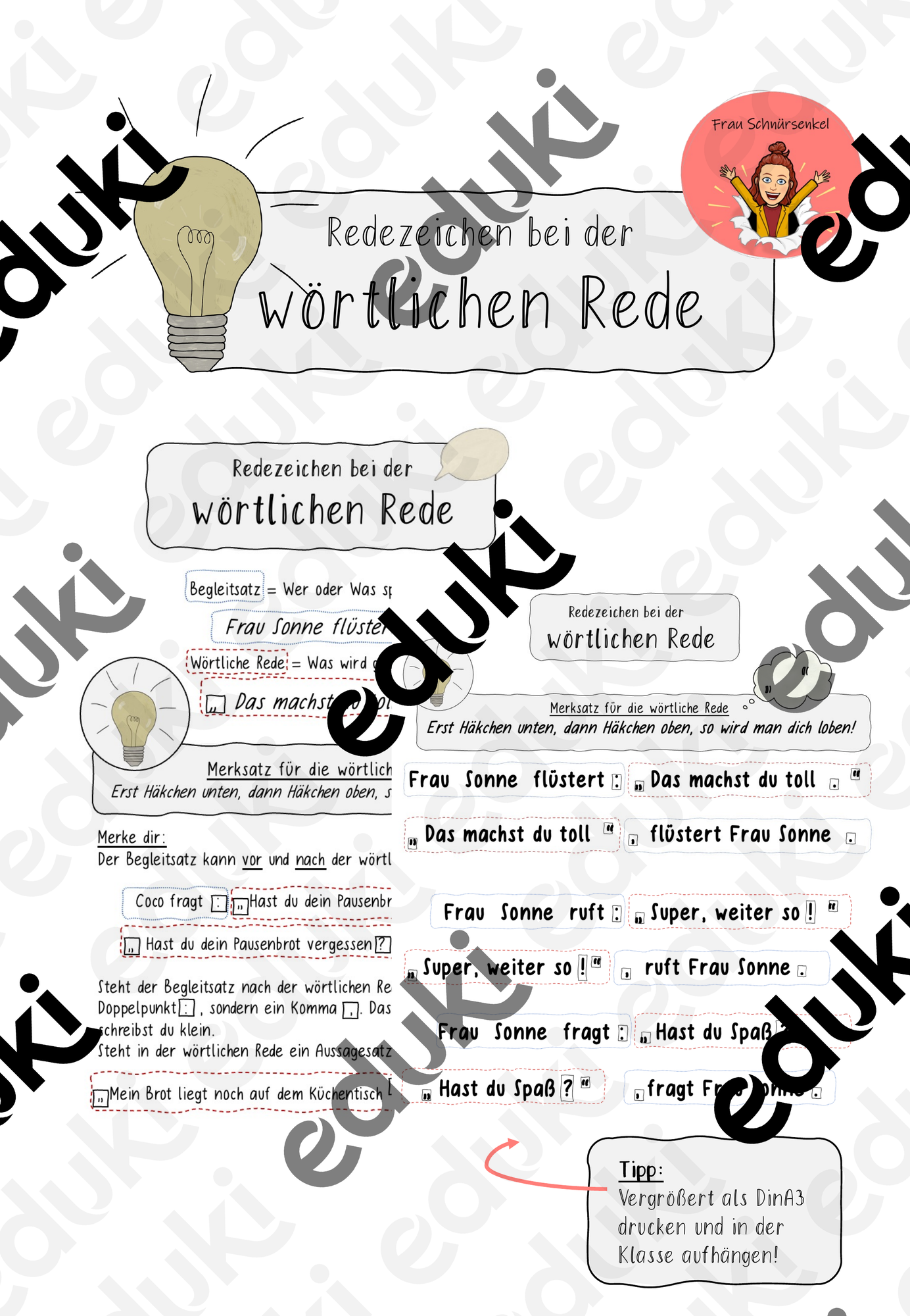 Redezeichen bei der wörtlichen Rede - Visualisierung ...