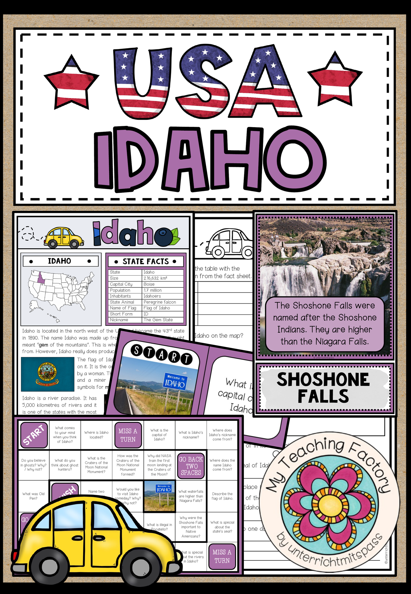 USA - Idaho (Fact Sheets, Worksheets and Games) - material de la ...