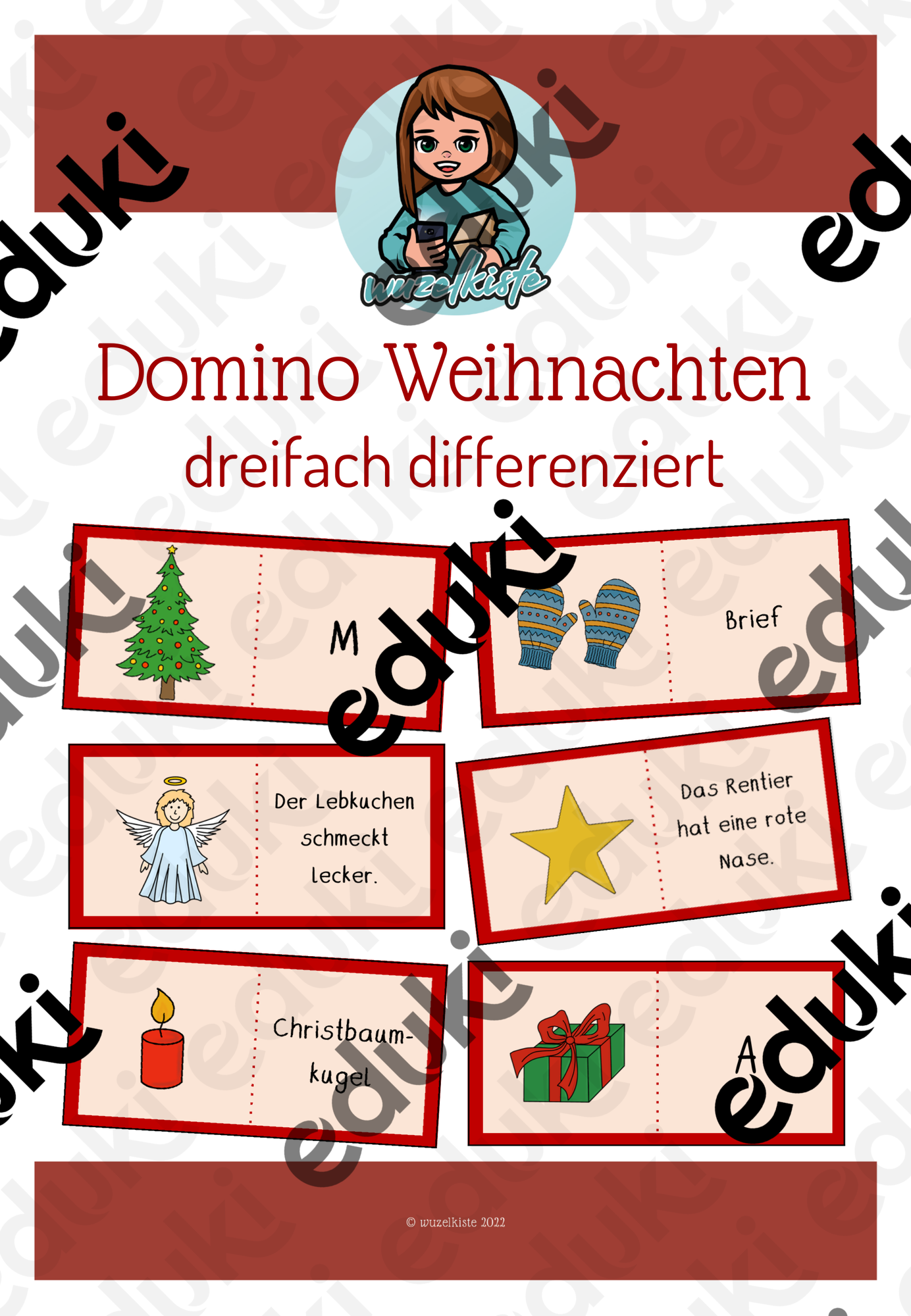 Domino Weihnachten – dreifach differenziert – Unterrichtsmaterial in ...