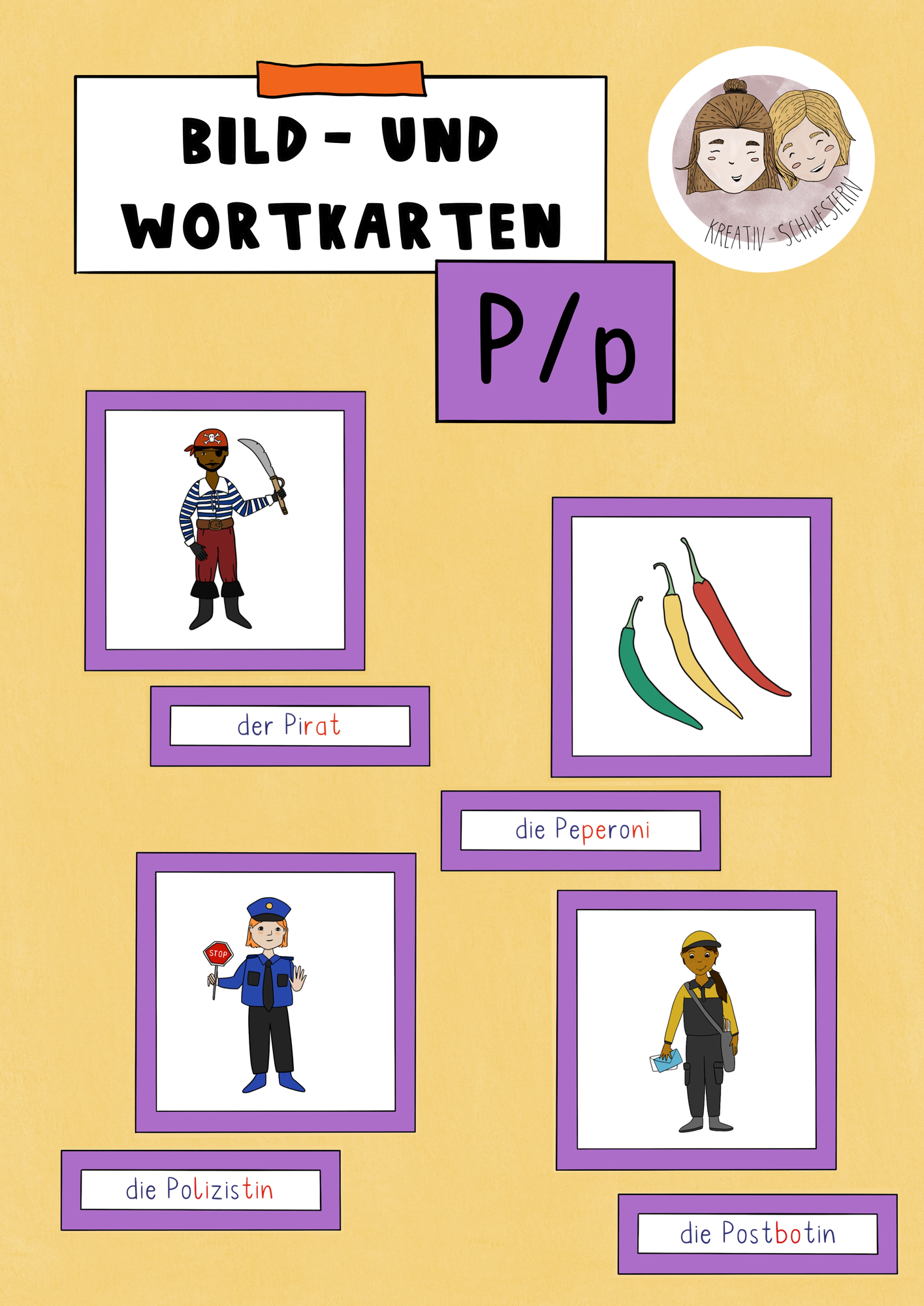 Bild- und Wortkarten zu dem Buchstaben P – Unterrichtsmaterial im Fach ...