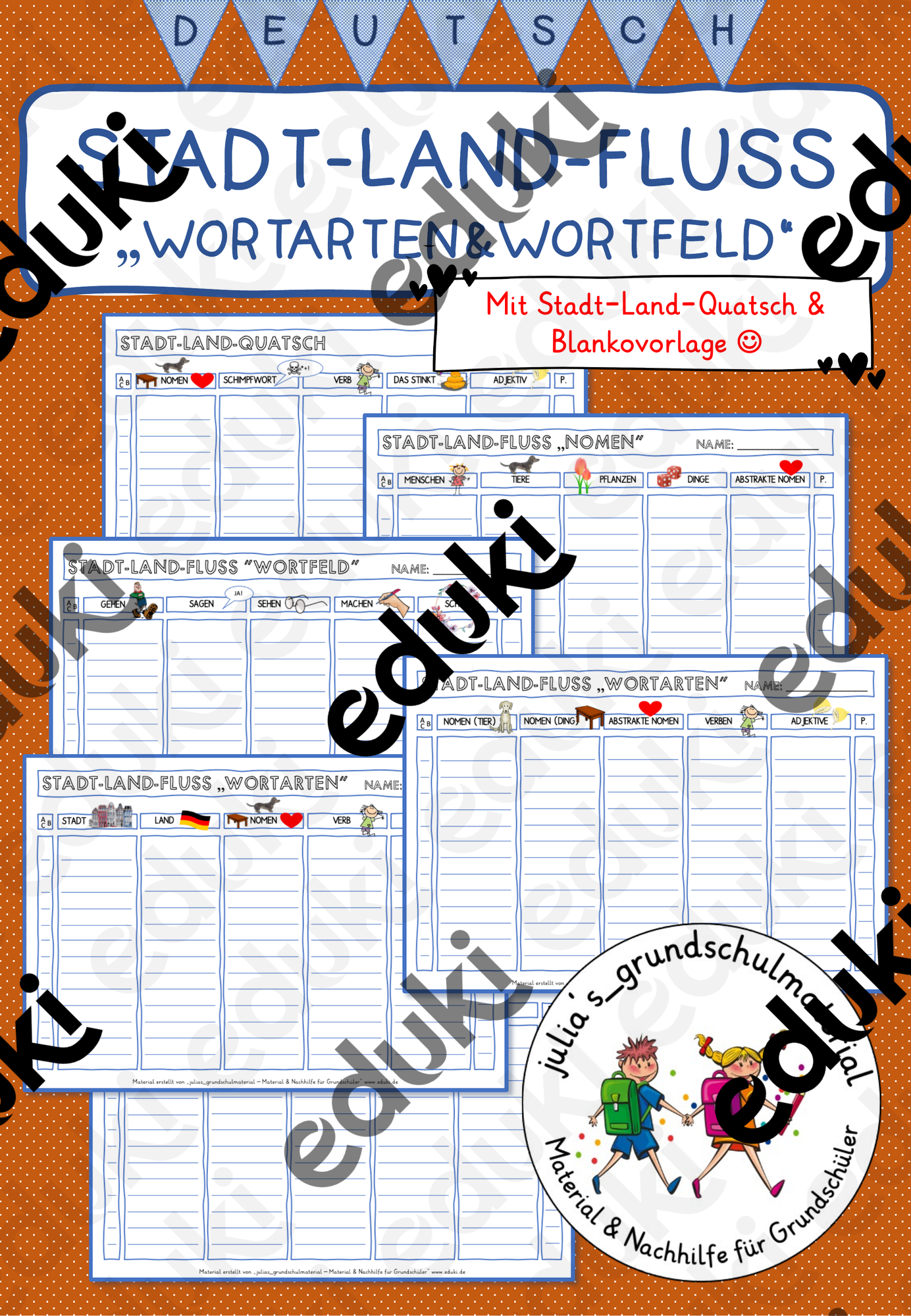Stadt Land Fluss "Wortarten & Wortfeld" - mit Stadt Land Quatsch ...