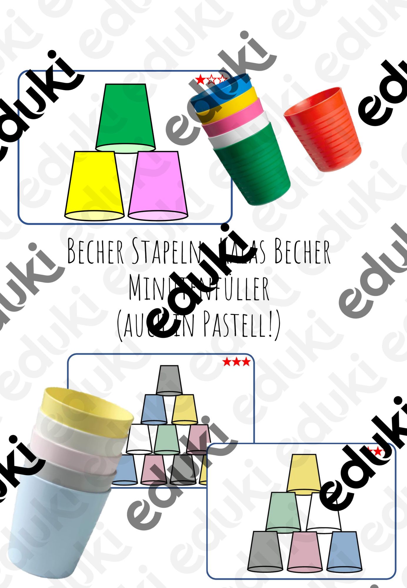 Becher Stapeln Freiarbeitsmaterial – Unterrichtsmaterial in den Fächern ...