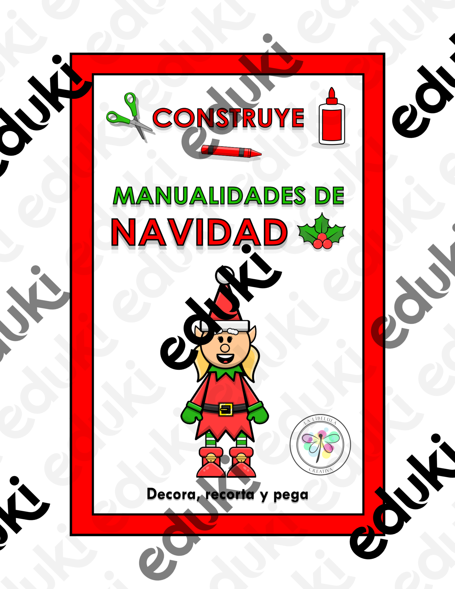 CONSTRUYE MANUALIDADES NAVIDAD ELFA NIÑA PUZZLE - material de la ...