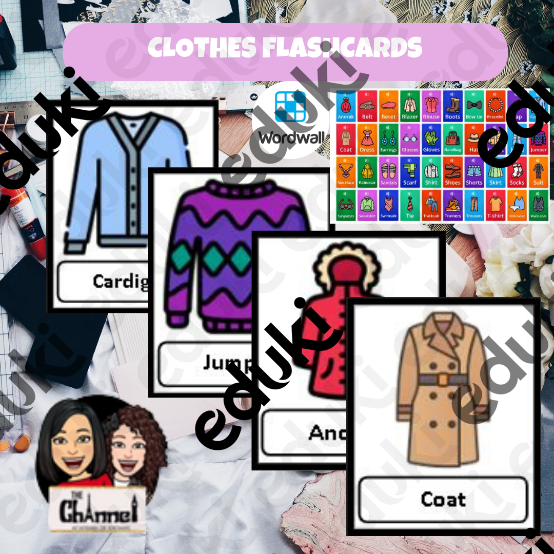Clothes & Accessories- FLASH CARDS (Colour) - material de la siguiente ...