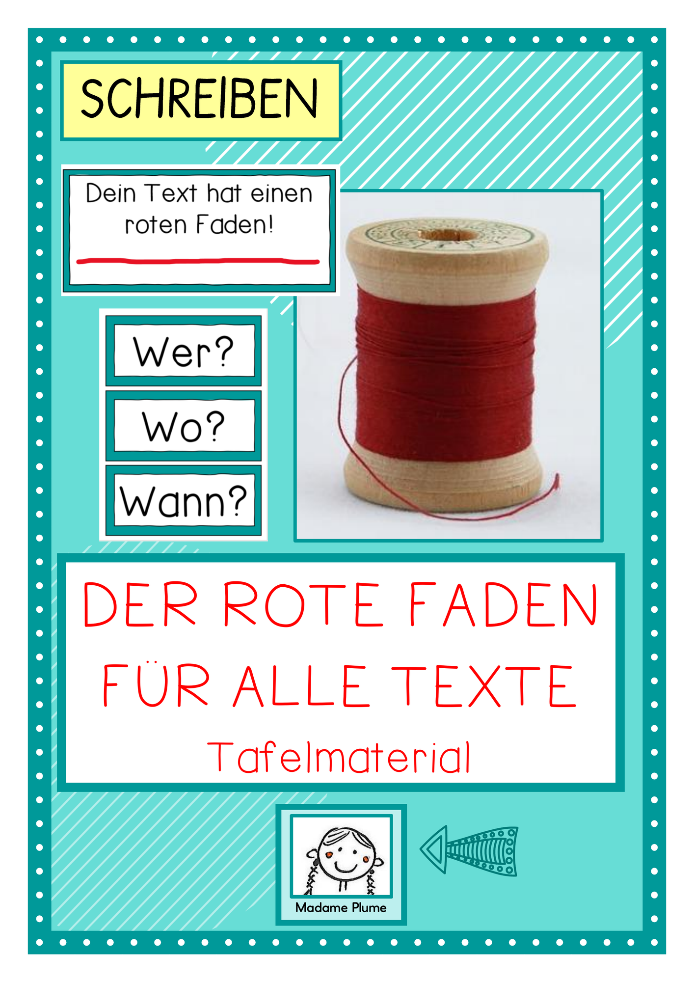 Der rote Faden. Tafelmaterial – Unterrichtsmaterial im Fach Deutsch