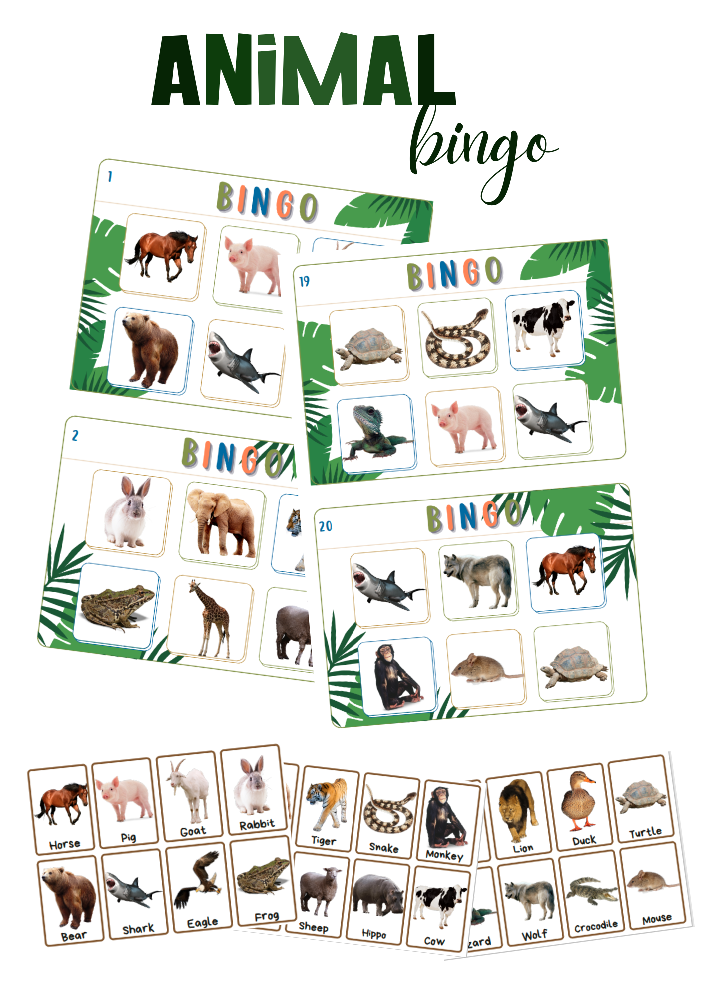 Animals Bingo / Bingo de animales - material de la siguiente asignatura ...