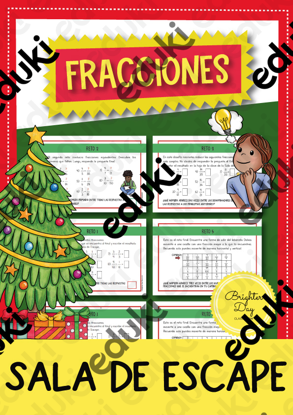 Fracciones: Sala de Escape de Navidad (Matemáticas) - material de la ...