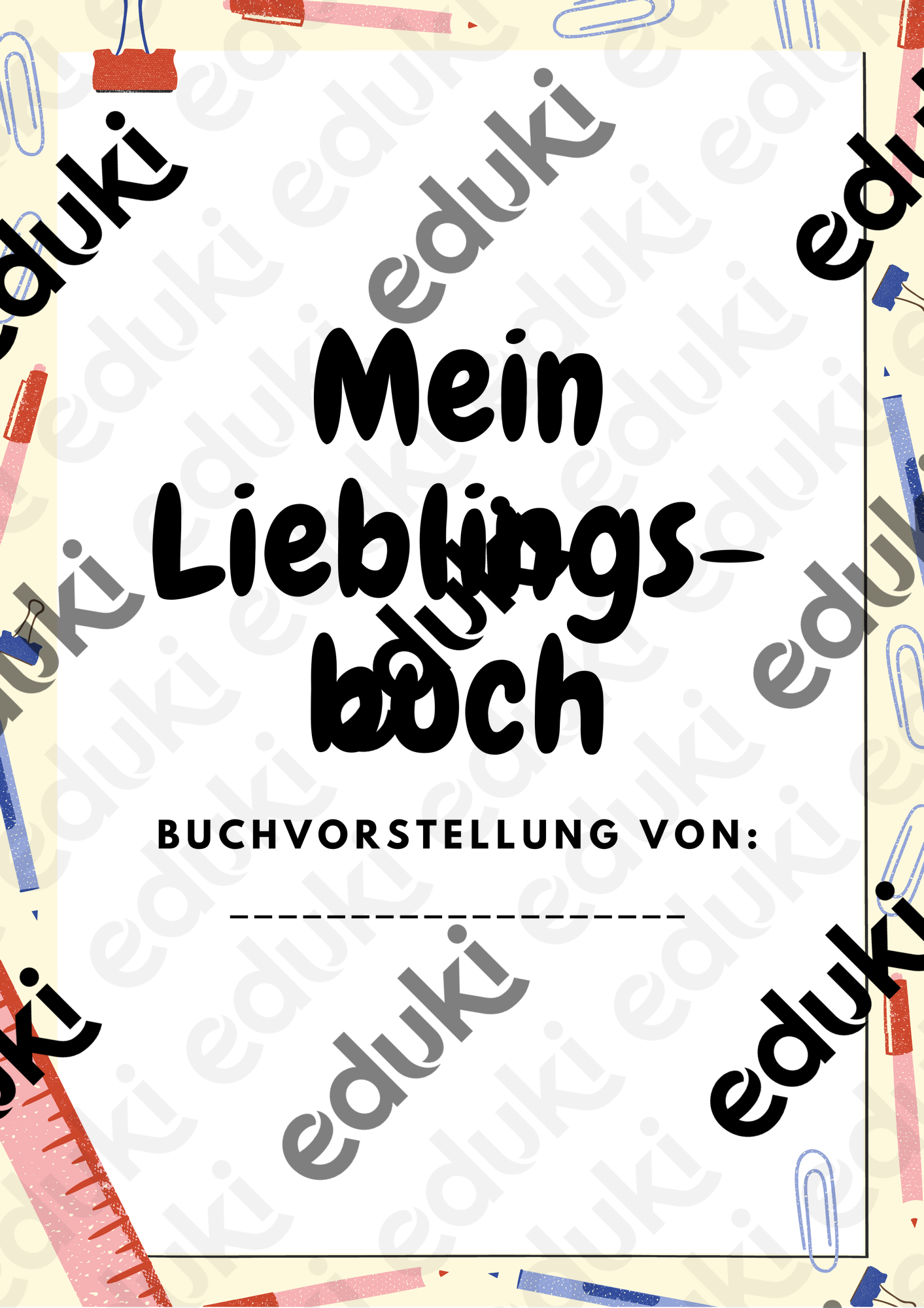 Mappe Buchvorstellung – Unterrichtsmaterial im Fach Deutsch