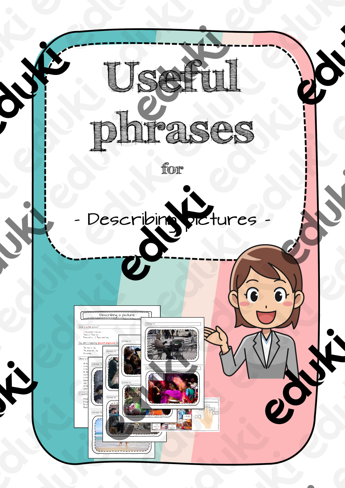 Describing pictures *Merkblatt, Vorlage, useful phrases ...
