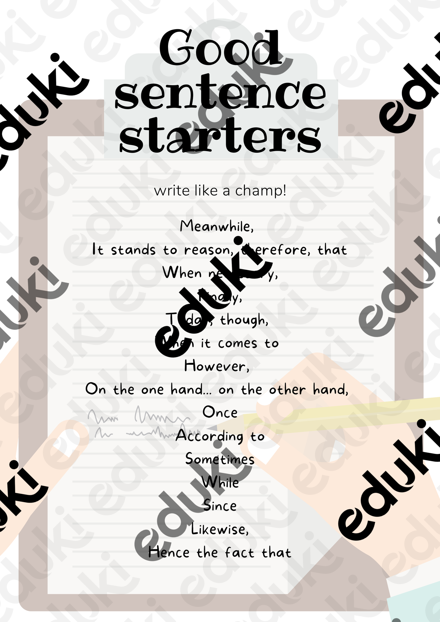 Good sentence starters – Unterrichtsmaterial im Fach Englisch
