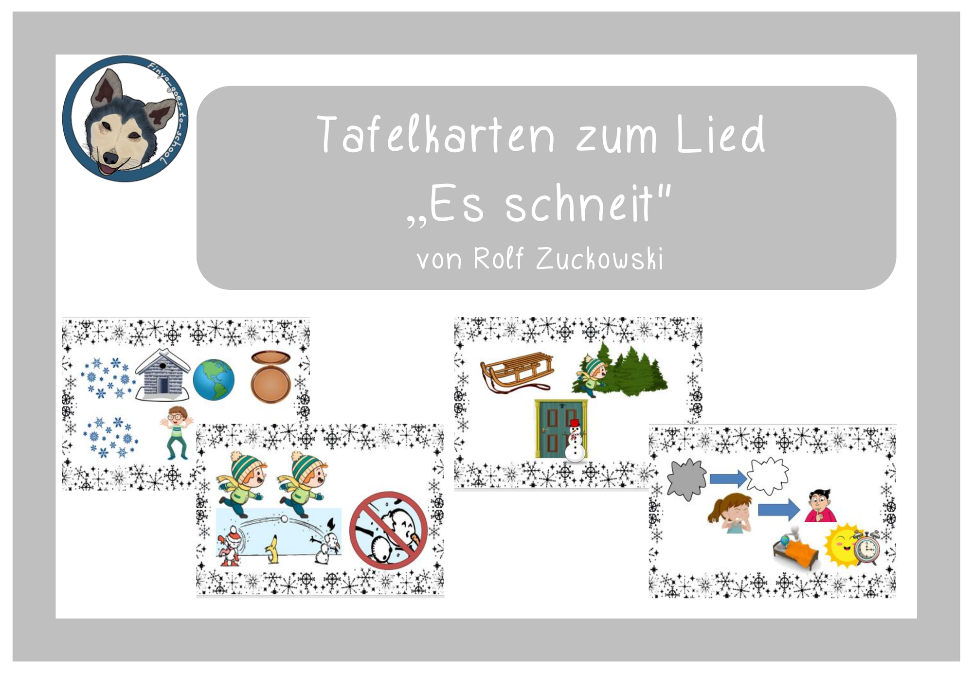 Es schneit - Tafelkarten – Unterrichtsmaterial im Fach Musik