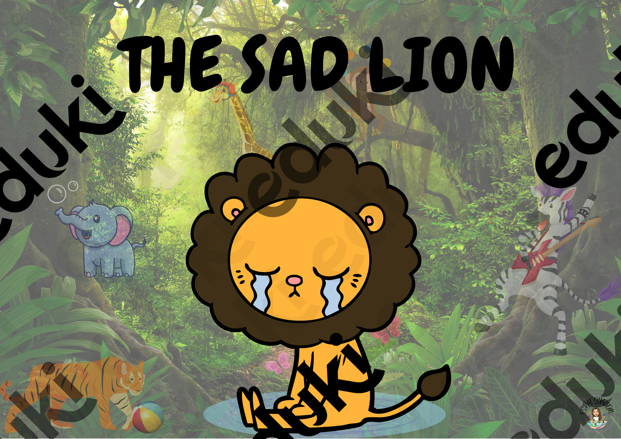 The sad lion - Story jungle animals - material de la siguiente ...