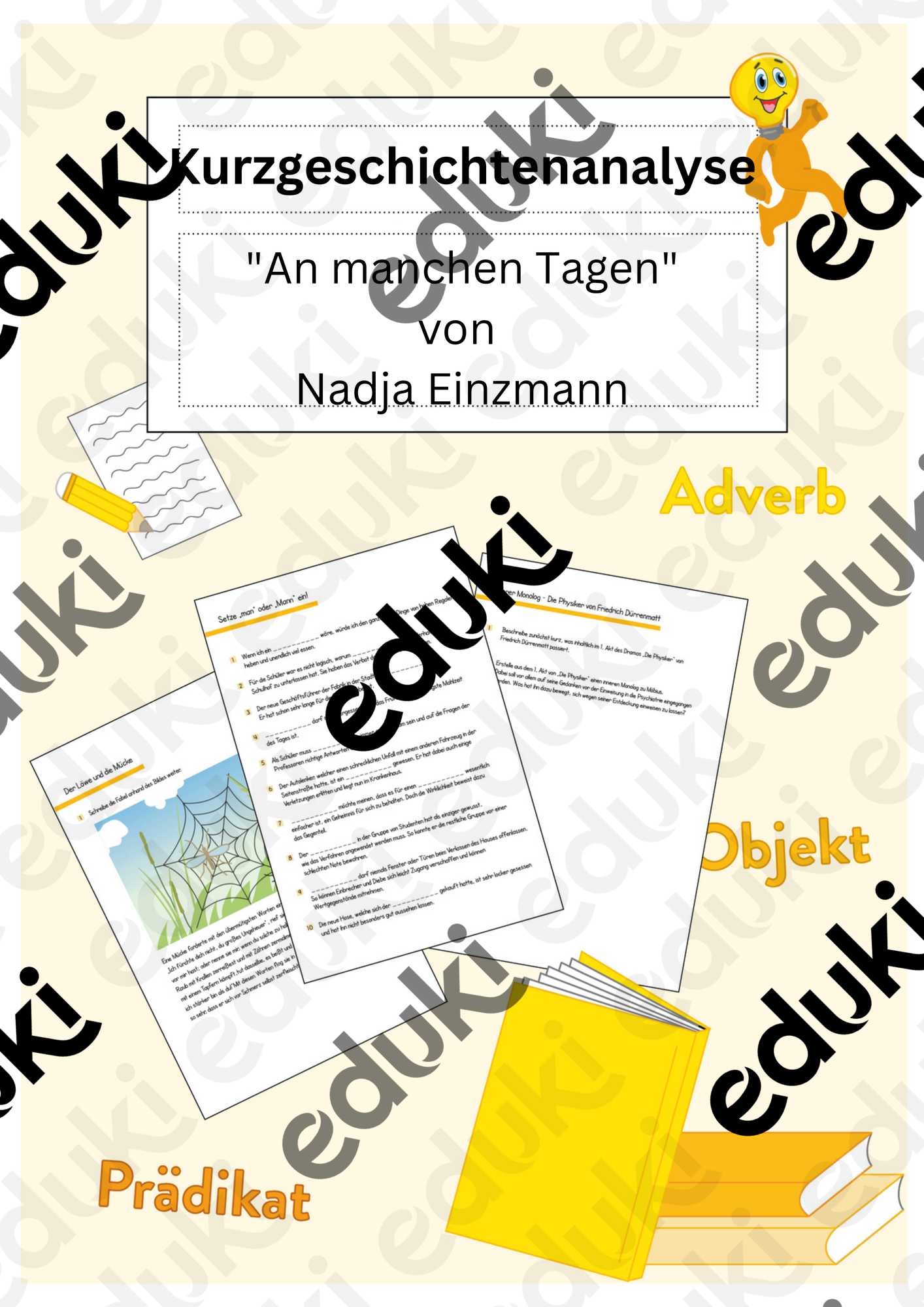 Kurzgeschichtenanalyse - "An manchen Tagen" von Nadja Einzmann (2001 ...