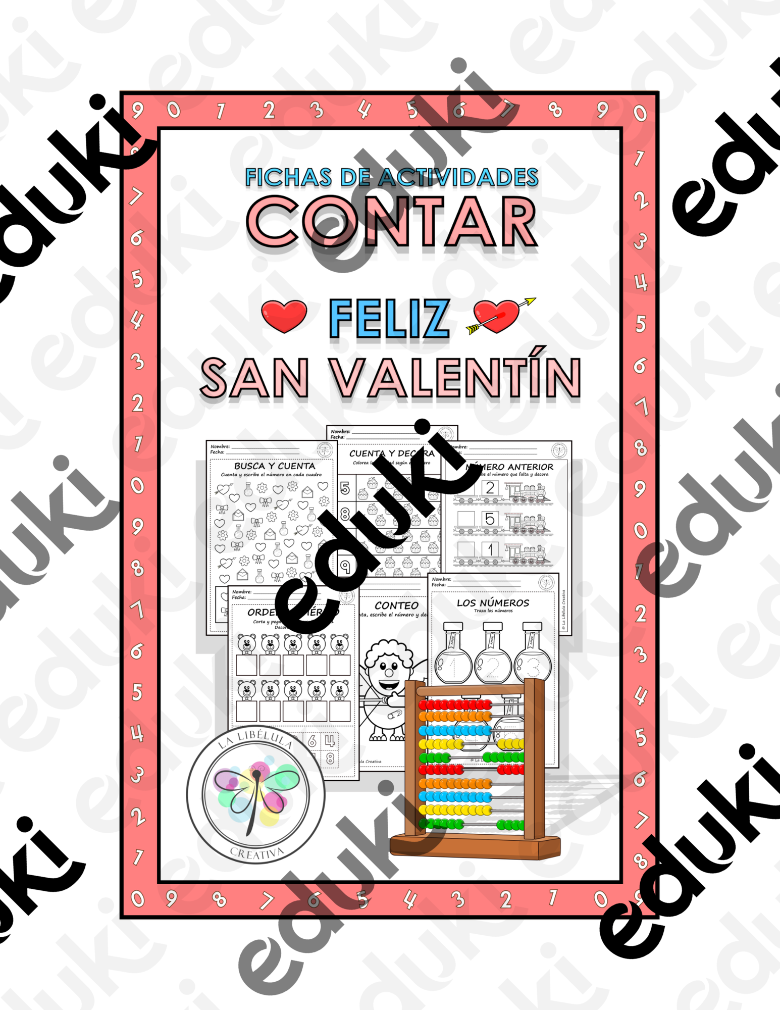 FICHAS DE ACTIVIDADES DE CONTAR SAN VALENTIN NUMEROS - material de la ...