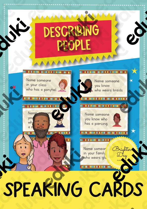 Describing People: speaking cards; 39 tarjetas de conversación (Inglés ...