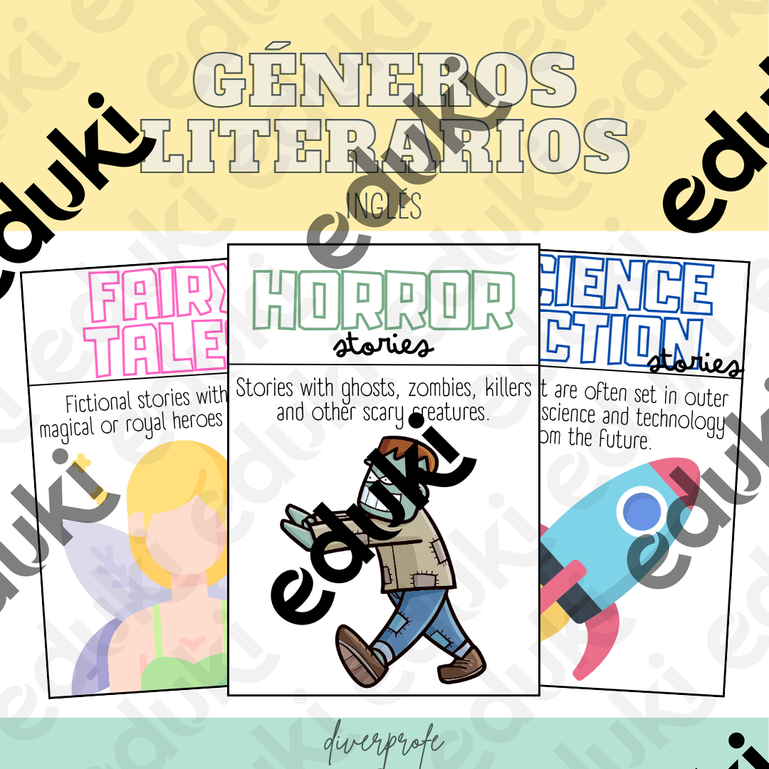Inglés: poster géneros literarios - material de la siguiente asignatura ...