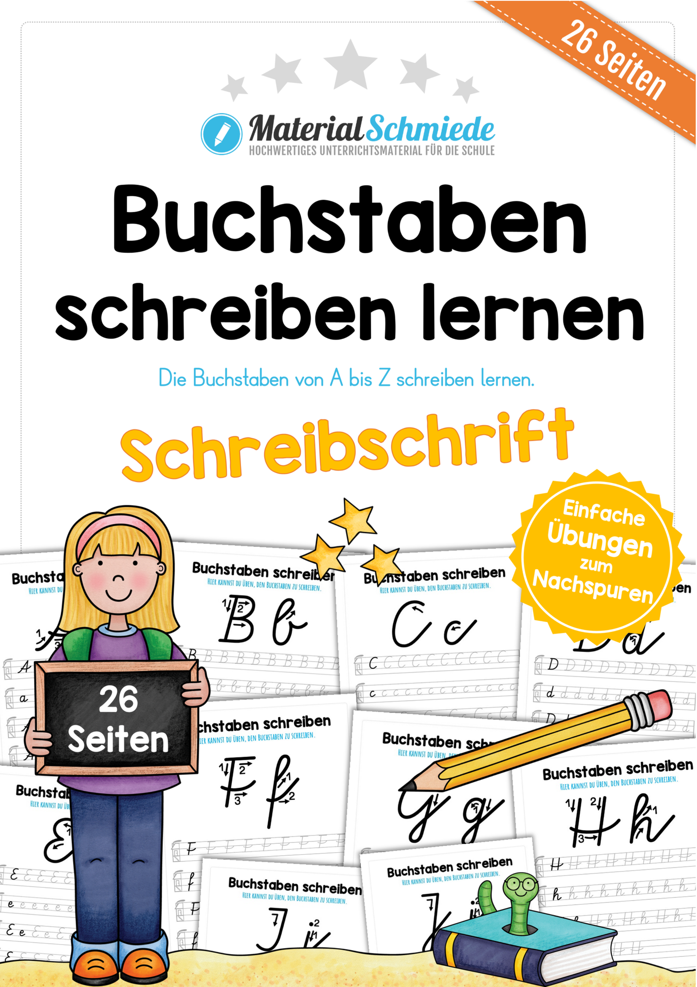 Buchstaben A-Z schreiben lernen (Schreibschrift) – Unterrichtsmaterial ...