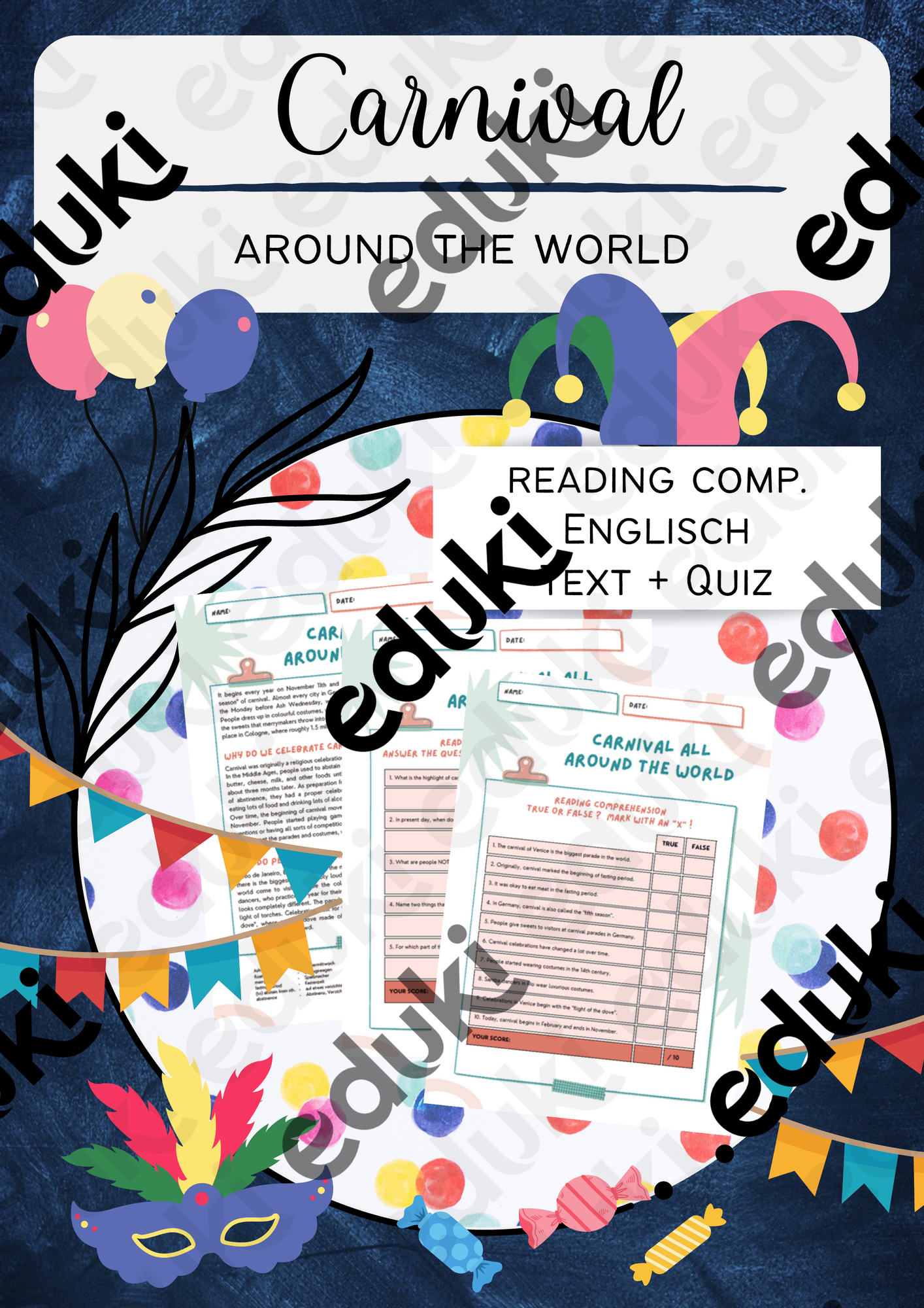 Reading comprehension + Diff.: Fasching / Karneval / Fastnacht ...