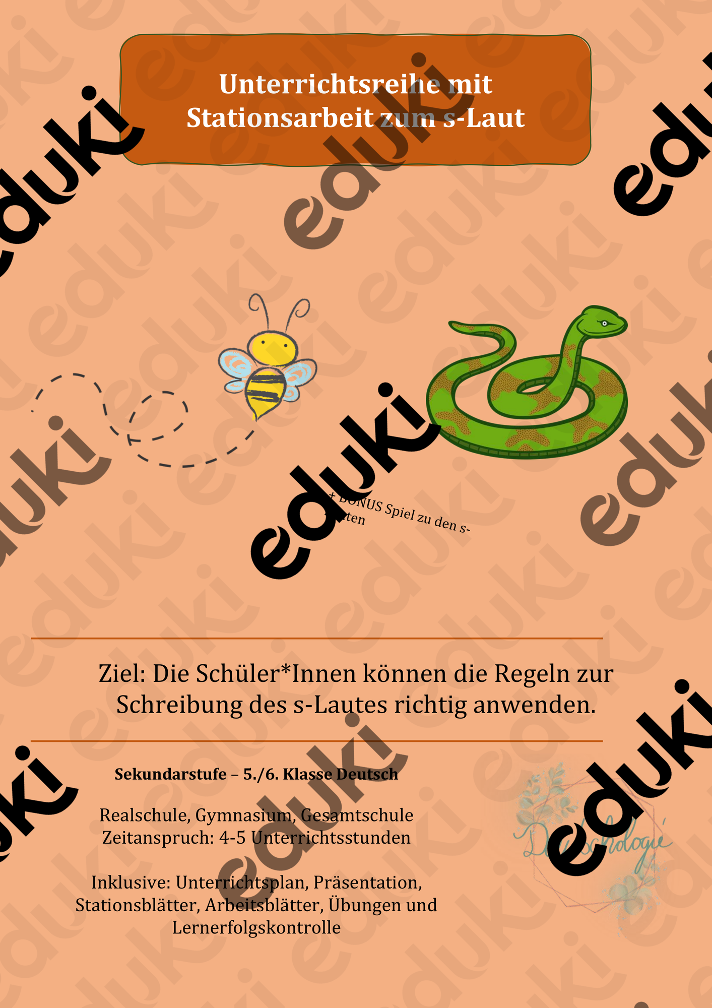 Unterrichtsreihe s-Laute – Unterrichtsmaterial im Fach Deutsch