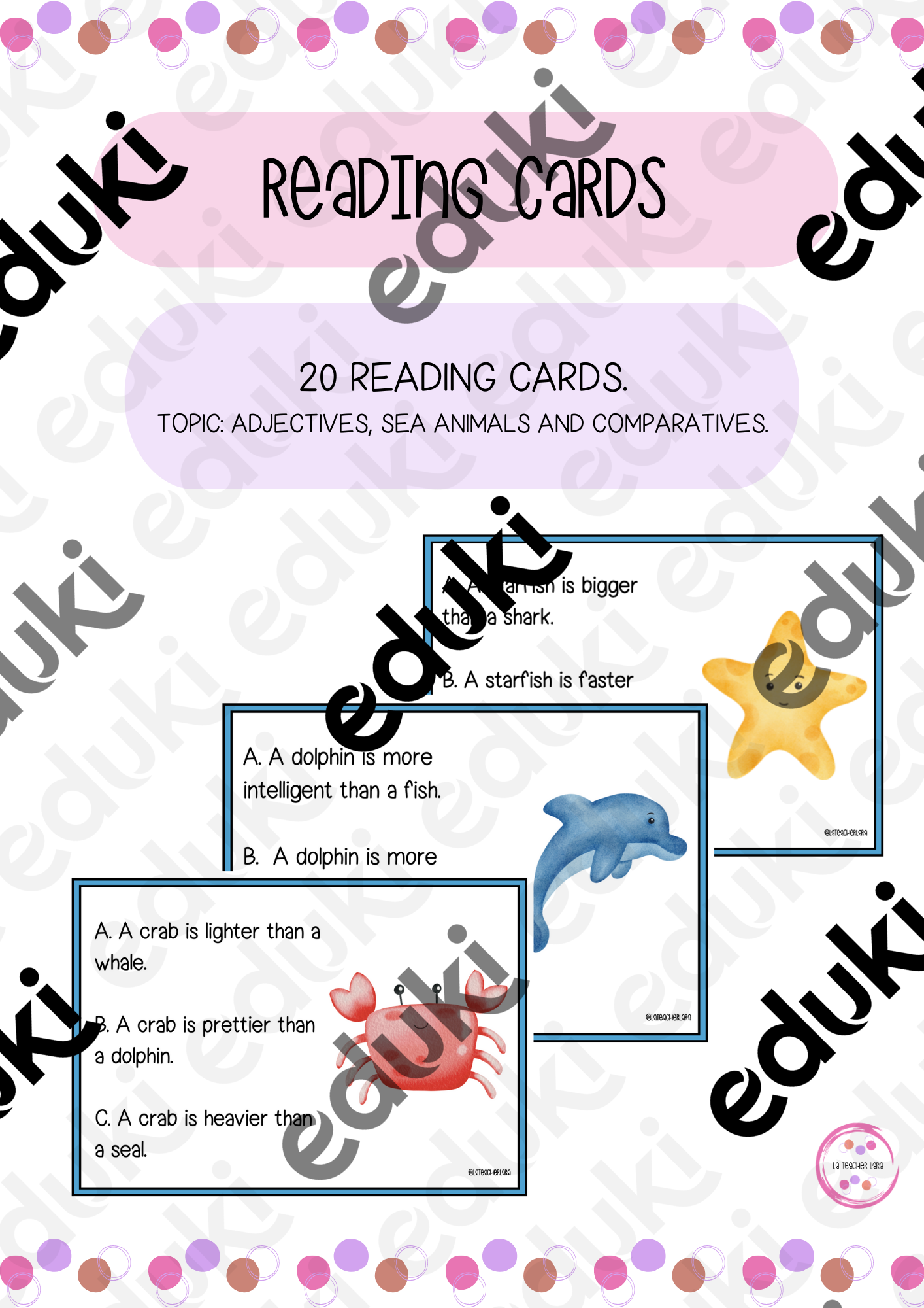 Sea Animals Reading Cards - material de la siguiente asignatura Inglés ...