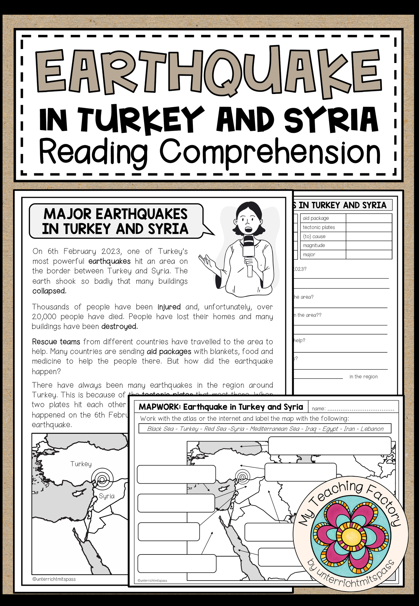 Earthquake in Turkey and Syria - Reading Comprehension (+ Map Work ...