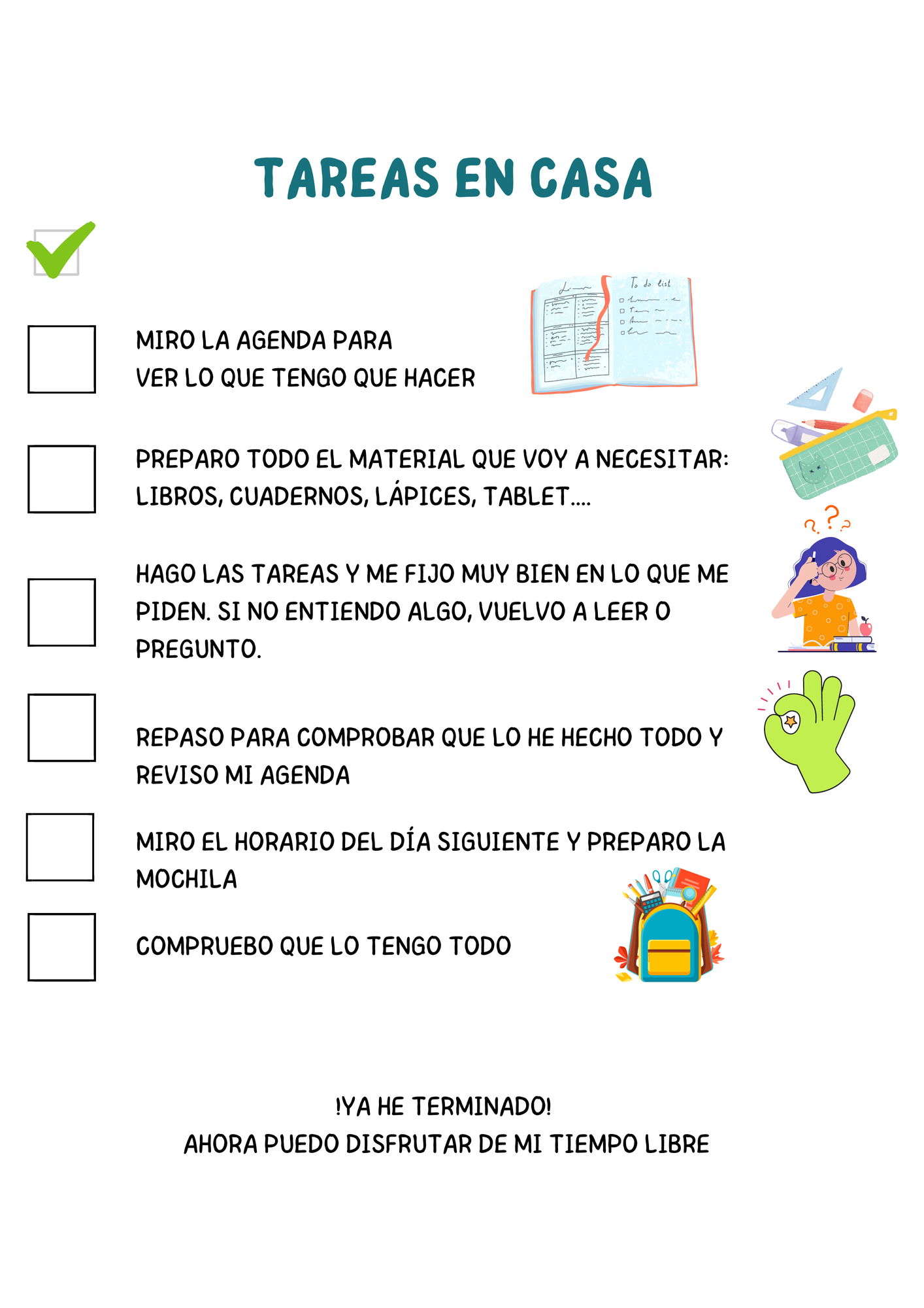 TAREAS EN CASA - material de la siguiente asignatura Tutoría / Manejo ...