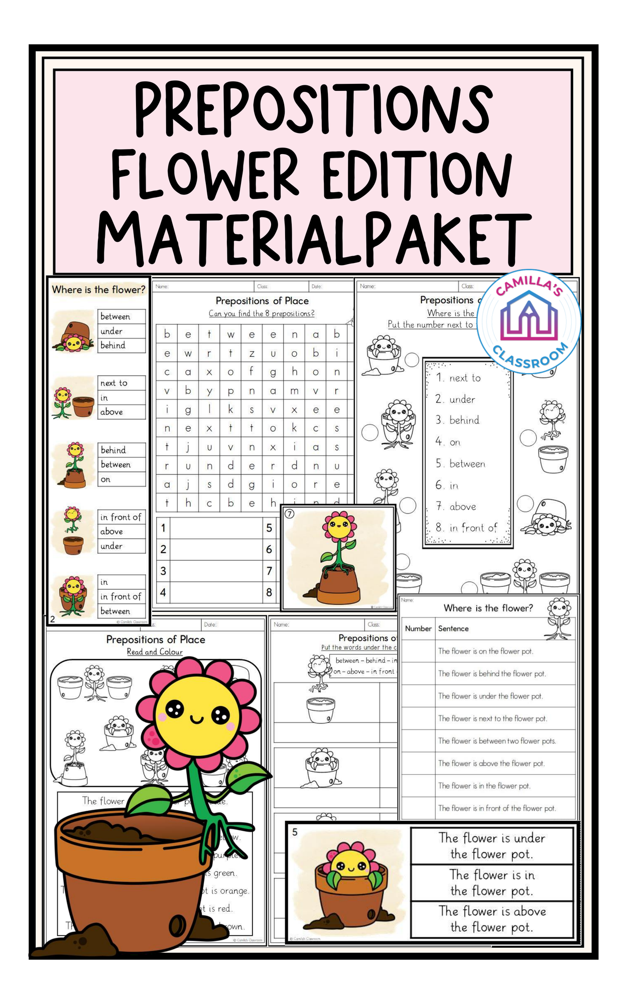Prepositions of Place - Flower Edition - Materialpaket ...