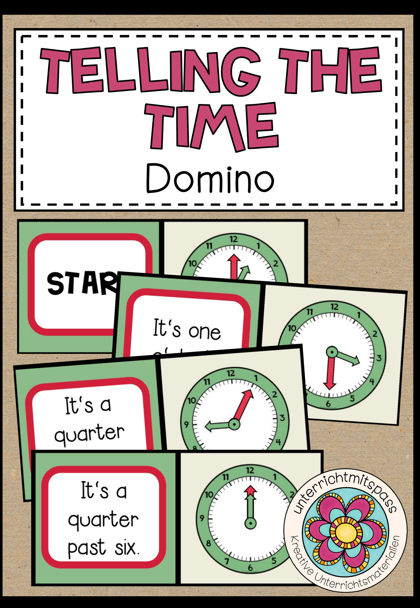 Telling the time - Domino – Unterrichtsmaterial im Fach Englisch