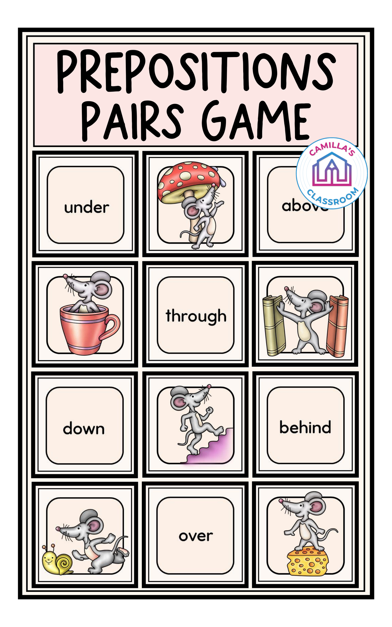 Prepositions - Place & Direction - Pairs Game – Unterrichtsmaterial im ...