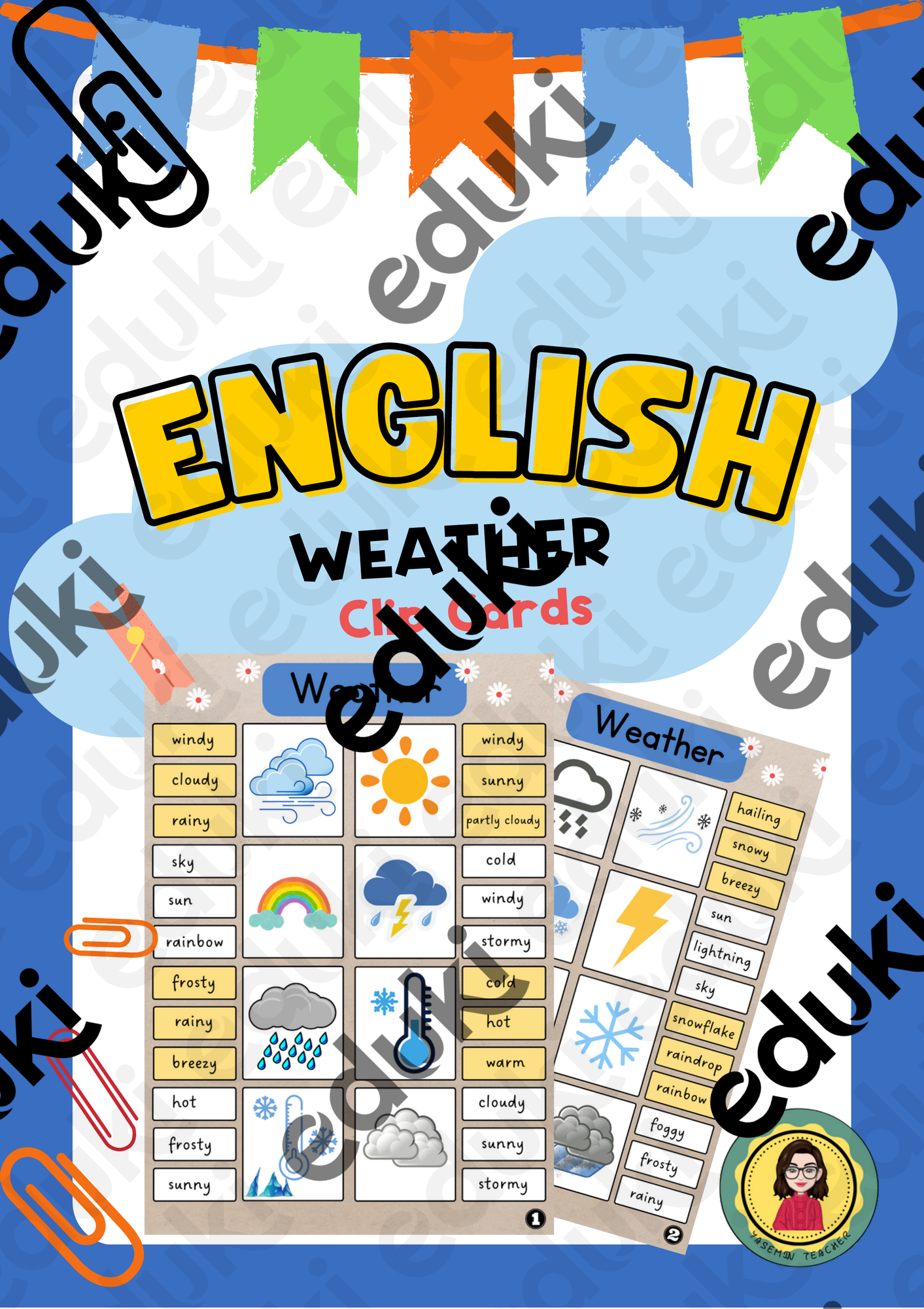 Weather Clip Cards | Vocabulary - material de la siguiente asignatura ...