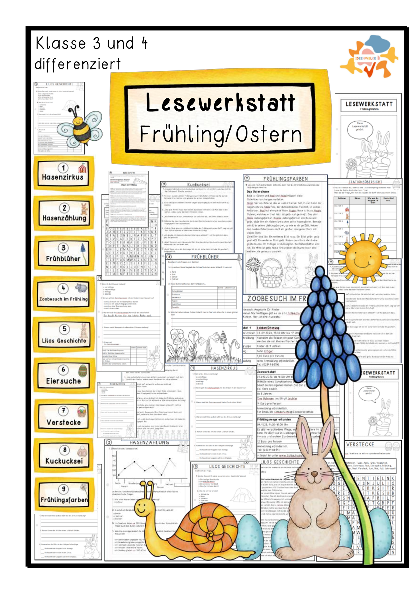 Lesewerkstatt Frühling-Ostern (Klasse 3-4) differenziert ...