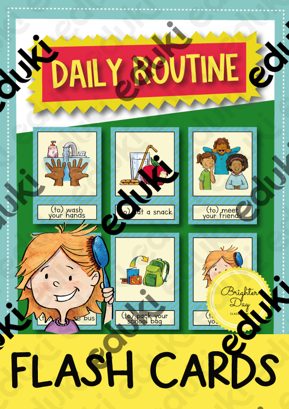 Daily Routine Flash Cards / Tarjetas con Imágenes (Inglés) - material ...