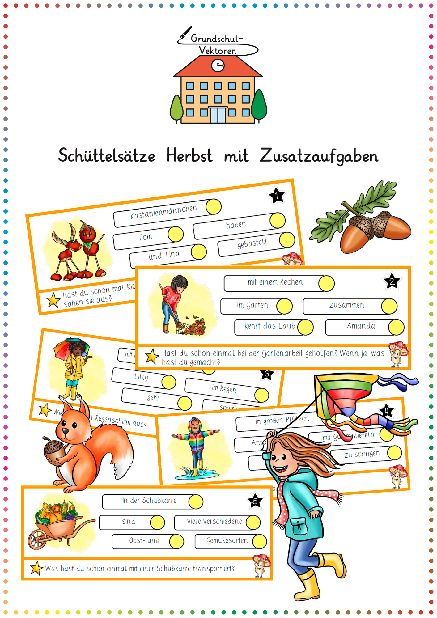 Schüttelsätze Herbst – Satzbau festigen und kreativ schreiben (Deutsch ...