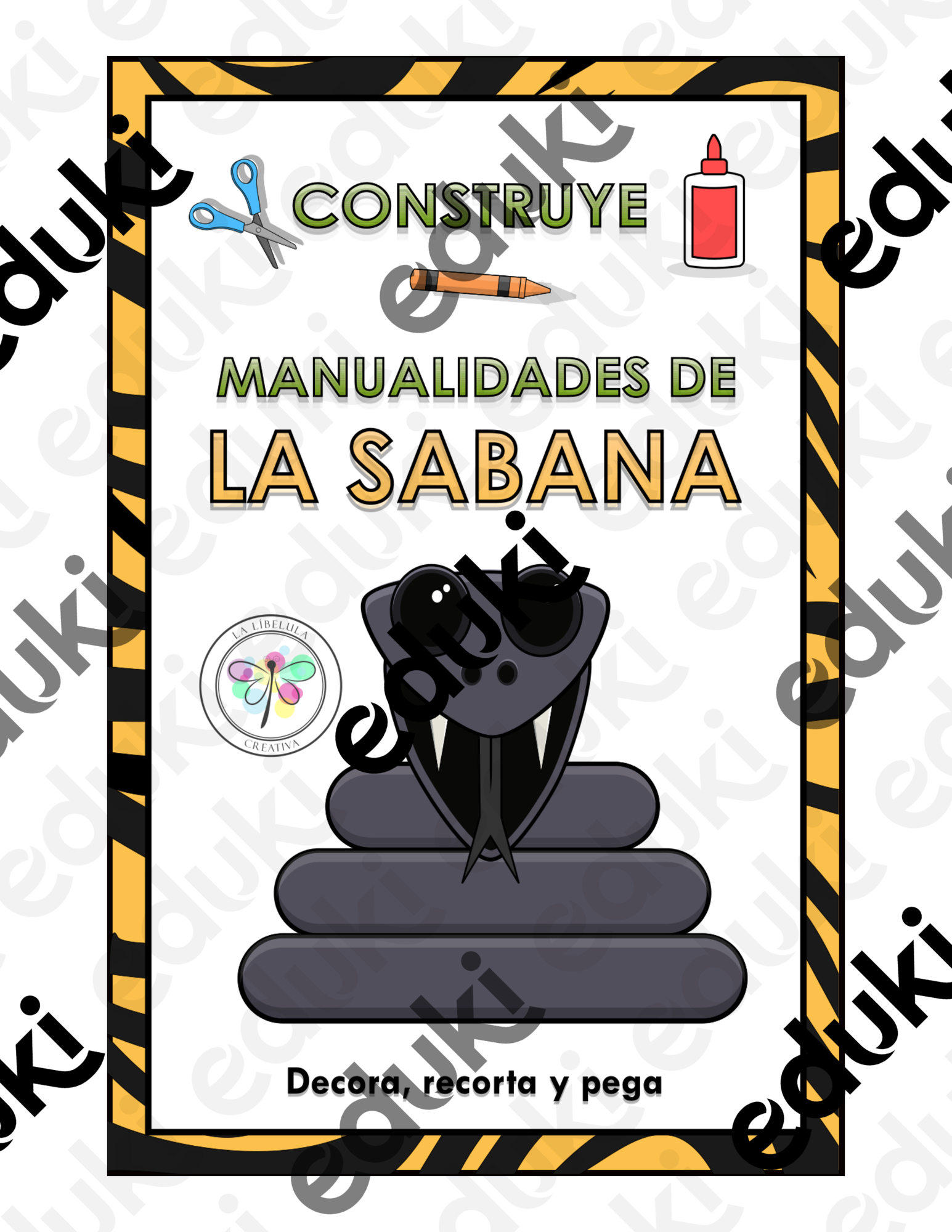 MANUALIDADES CONSTRUYE SABANA MAMBA NEGRA PUZZLE - material de la ...