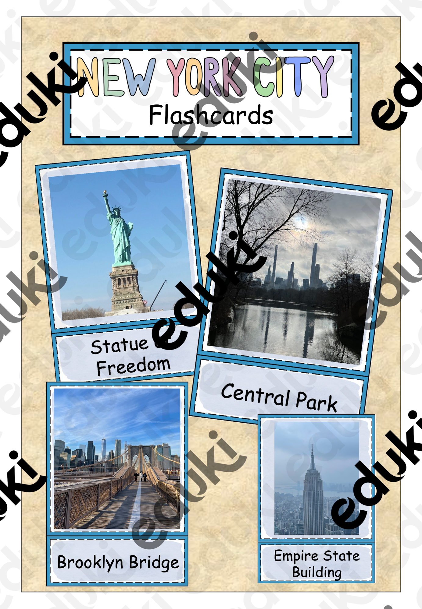 New York City Flashcards – Unterrichtsmaterial im Fach Englisch