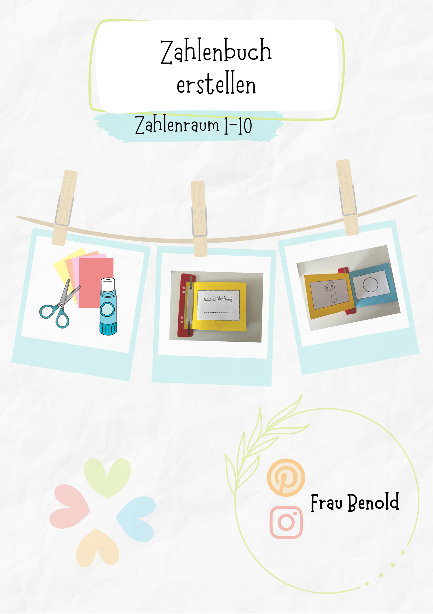 Vorlage für ein Zahlenbuch: Zahlenraum 10 – Unterrichtsmaterial in den ...
