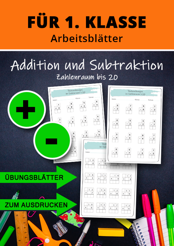 Addition & Subtraktion 1–20 – Matheübungen für die 1. Klasse ...