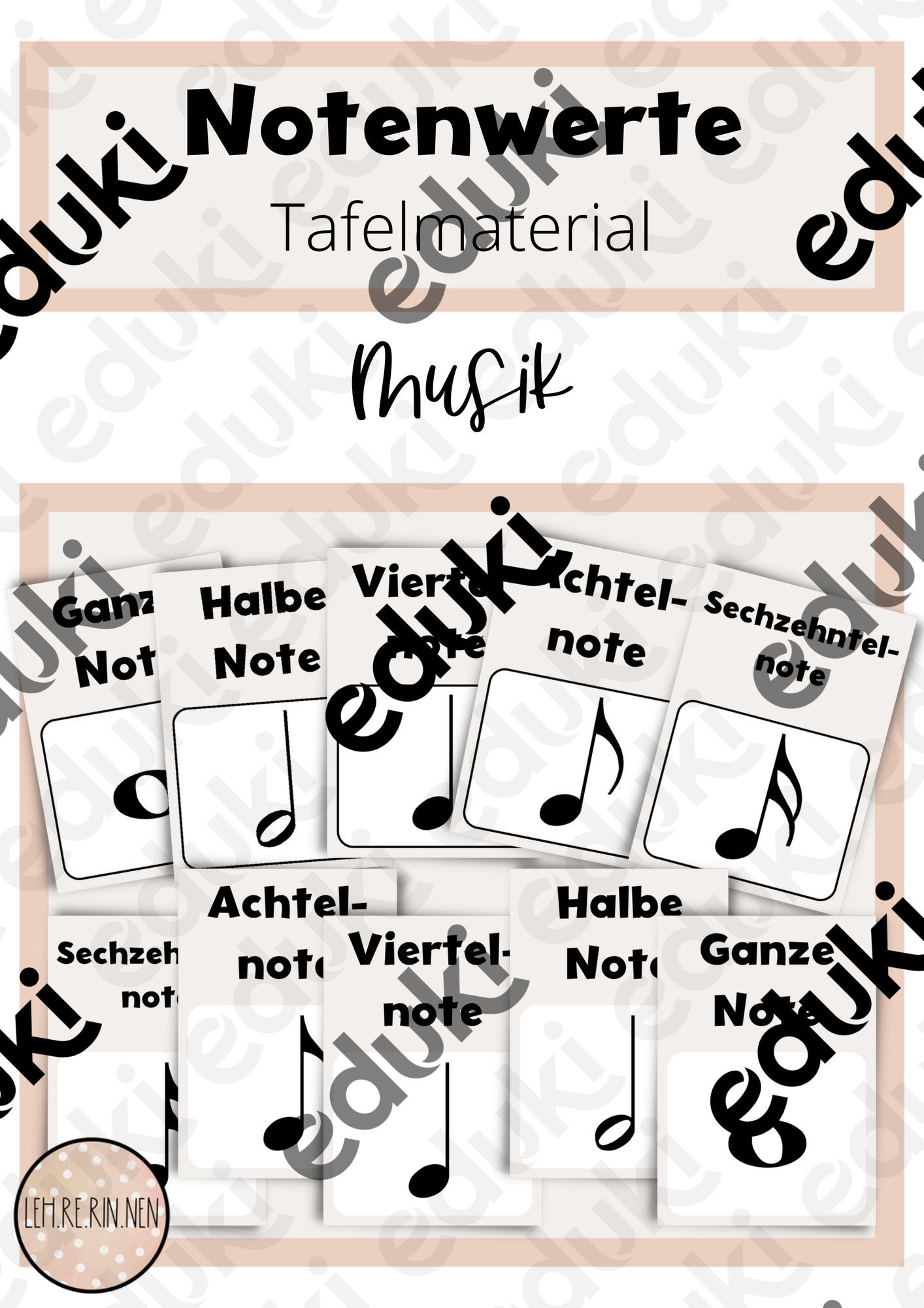 Notenwerte - Musik - kostenloses Tafelmaterial – Unterrichtsmaterial im ...