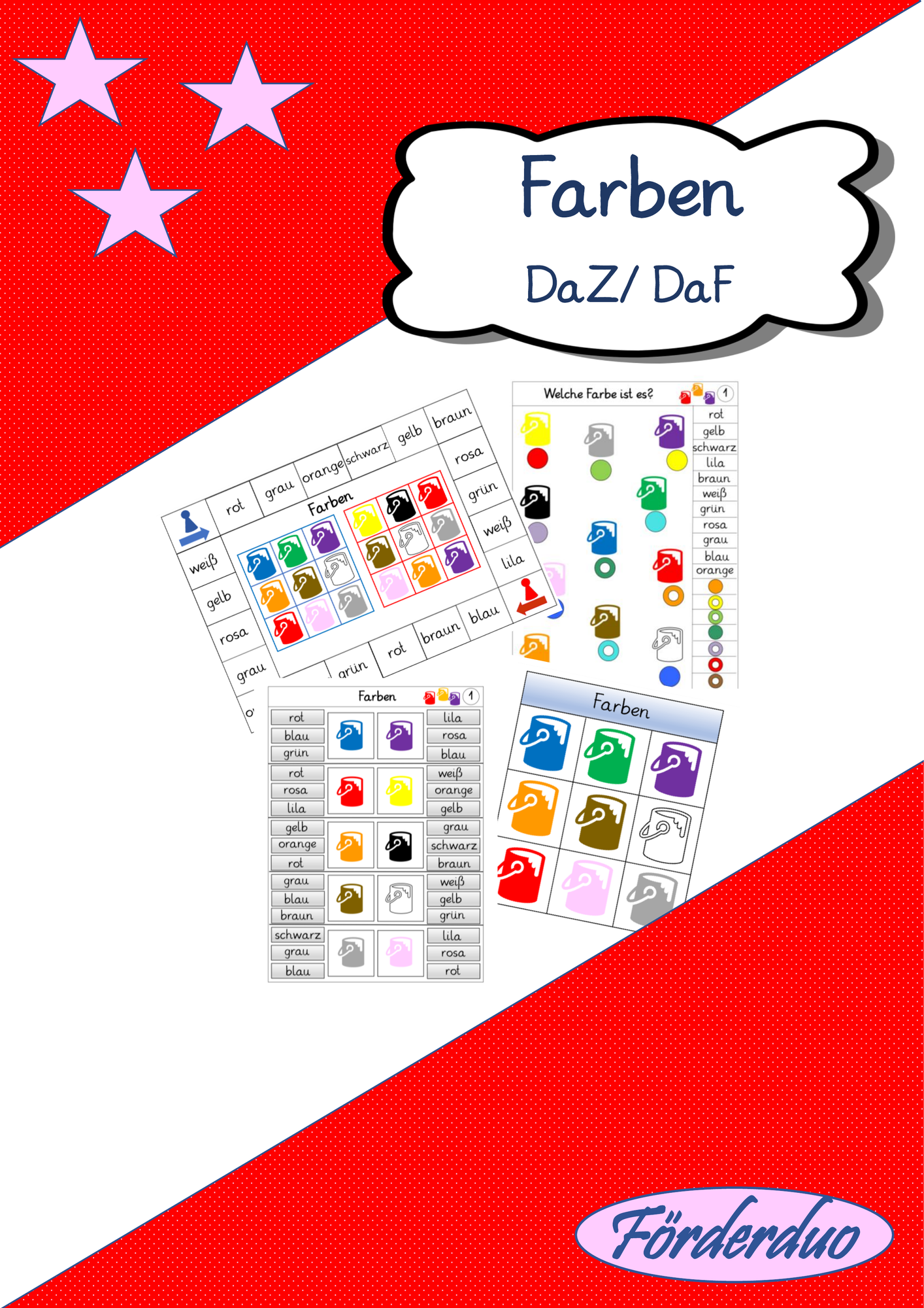 Domino zum Thema "Farben" (DaZ/ DaF) – Unterrichtsmaterial im Fach DaZ/DaF