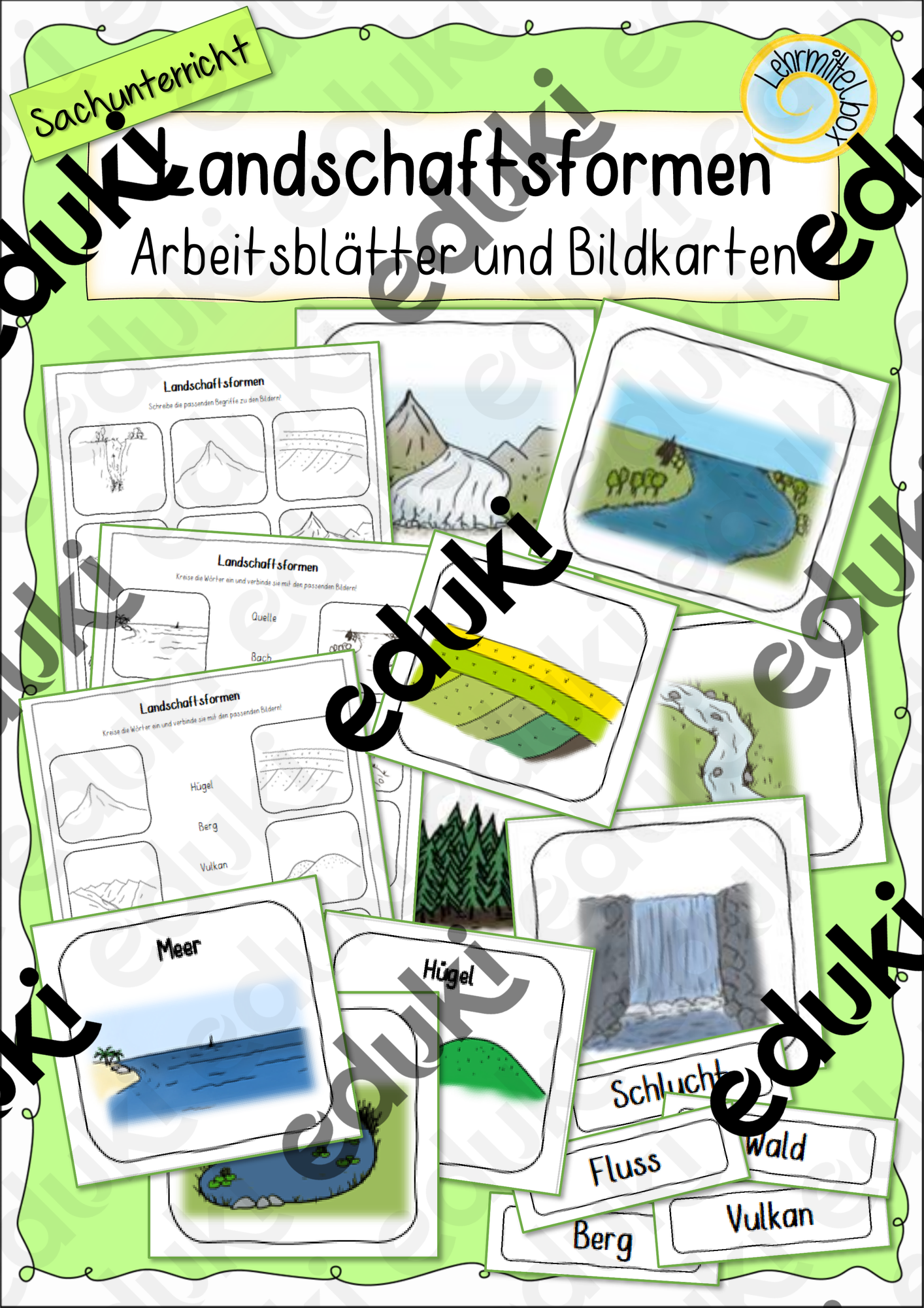 Landschaftsformen: Bildkarten, Arbeitsblätter – Unterrichtsmaterial in ...