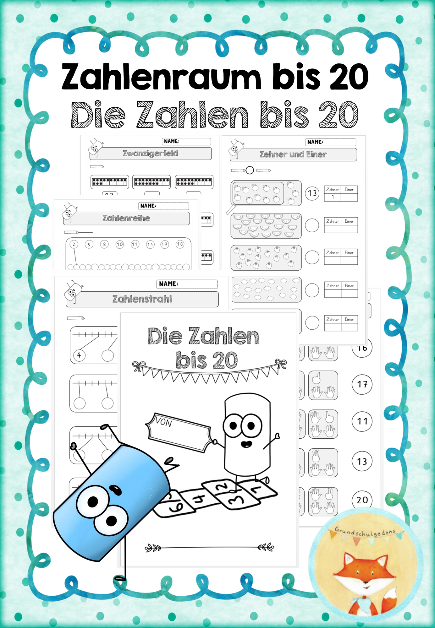 Zahlenraumerweiterung - Übungsheft "Die Zahlen bis 20 ...