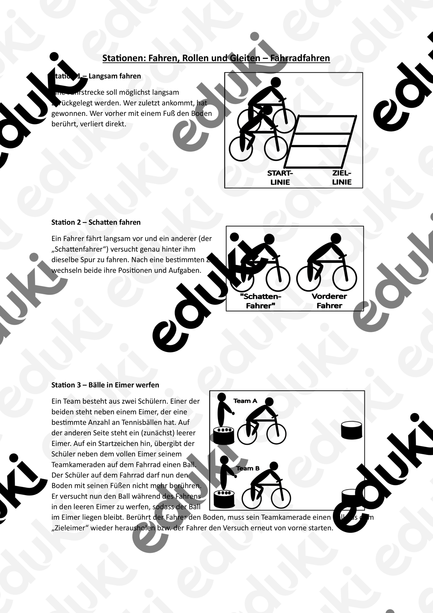 Fahren, Gleiten, Rollen - Fahrradfahren – Unterrichtsmaterial im Fach Sport