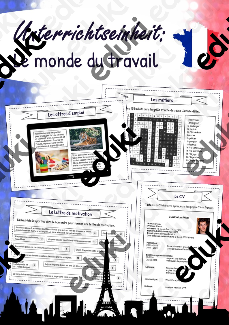 Unterrichtseinheit - Le monde du travail – Unterrichtsmaterial im Fach ...