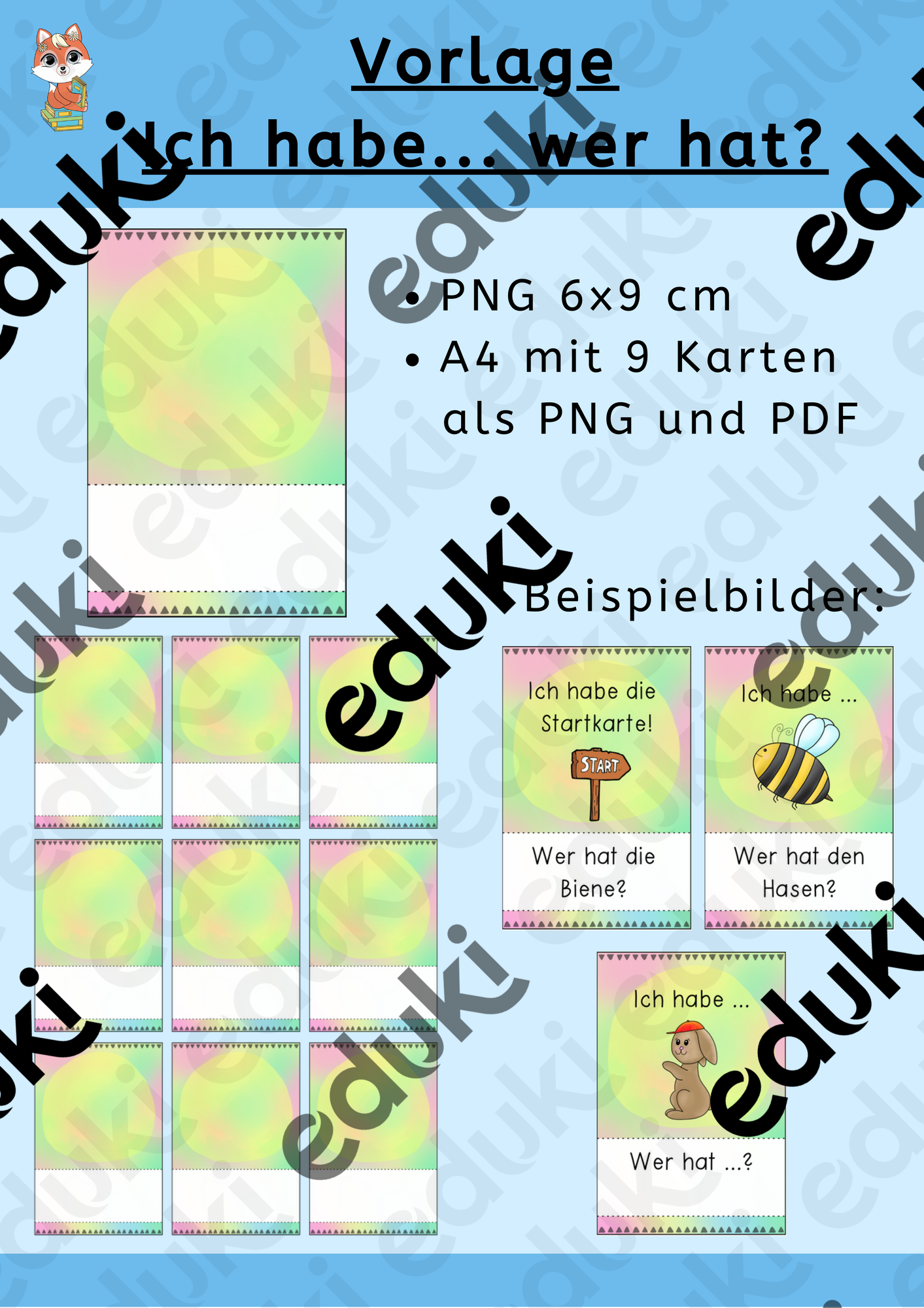 Vorlage Ich habe... Wer hat...? Blanko – Unterrichtsmaterial in den ...