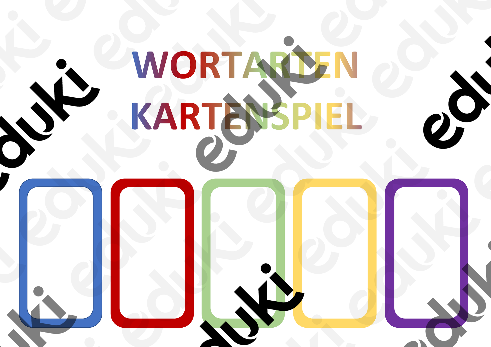 Wortarten Kartenspiel – Unterrichtsmaterial im Fach Deutsch
